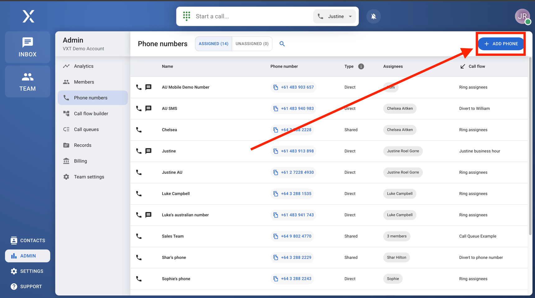 Add and manage phone numbers