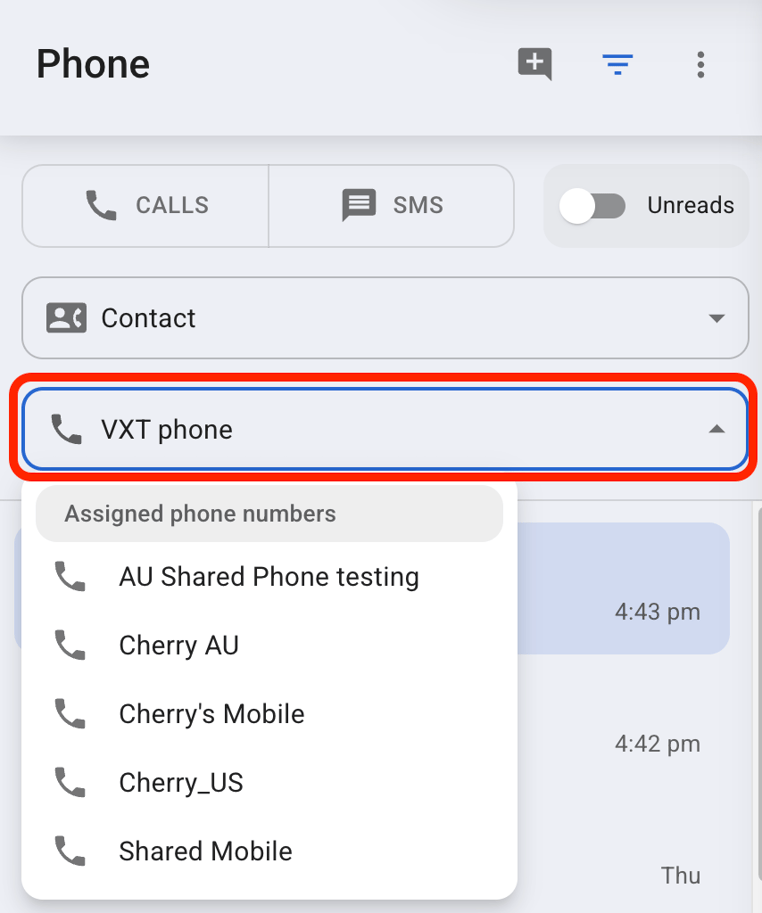 Navigating the Phone page