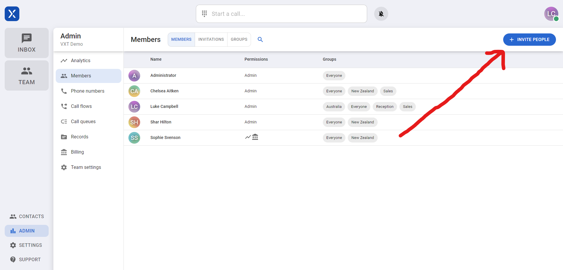 Invite new members and manage your team