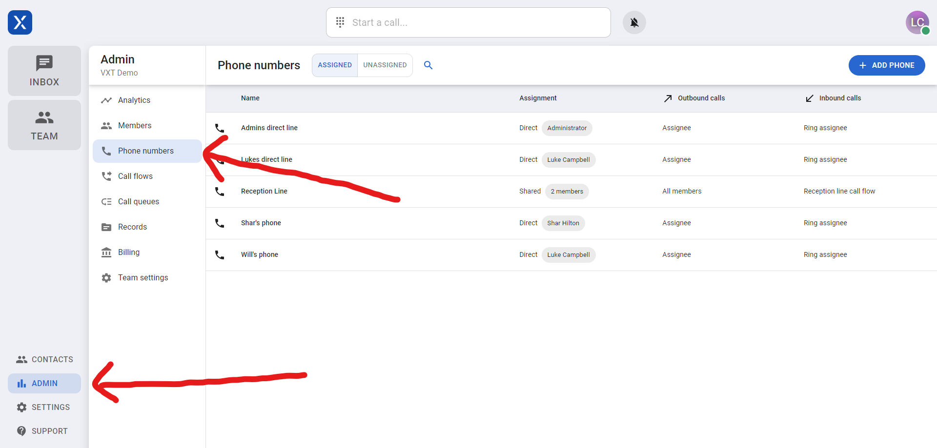 Add and manage phone numbers