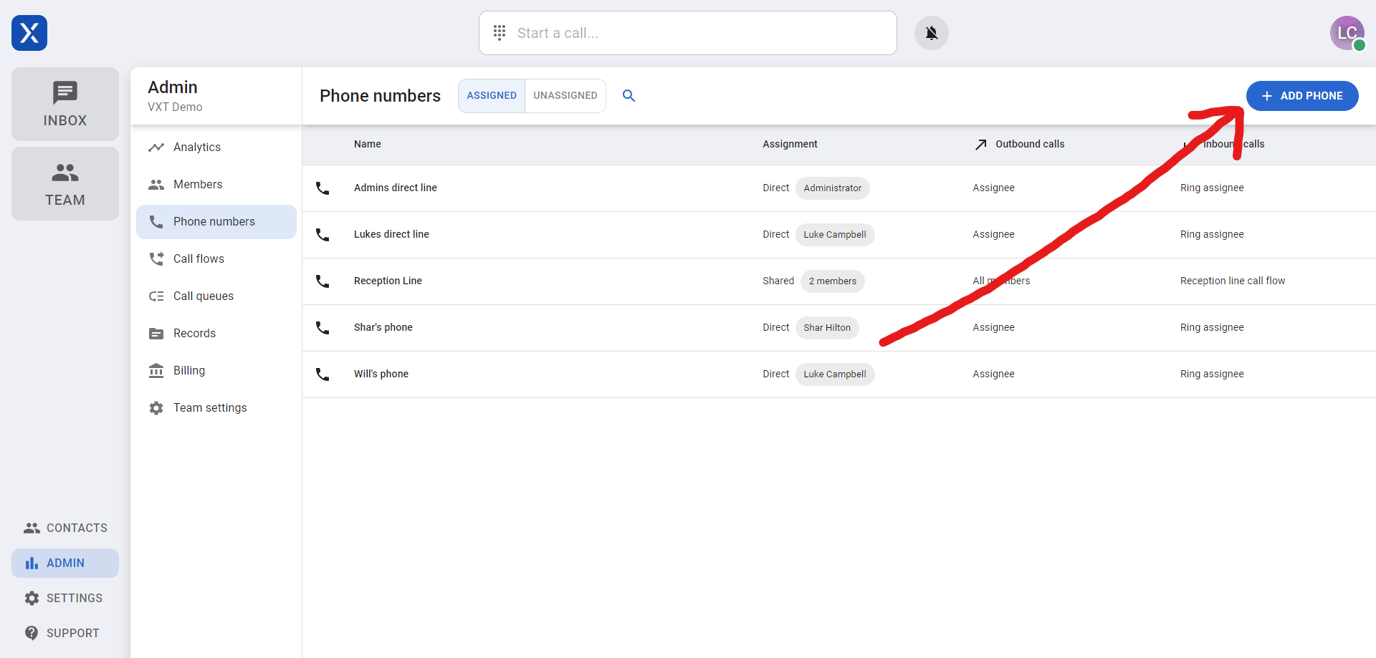 Add and manage phone numbers